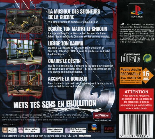 Wu-Tang: Shaolin Style (French) ⭐️ Playstation 1 Games